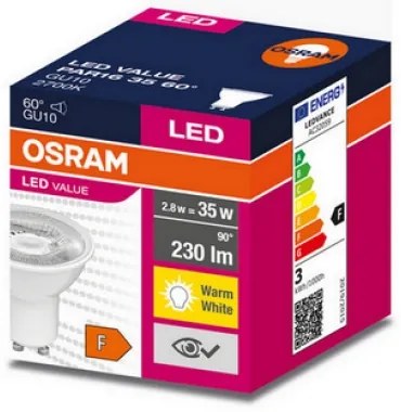 LED žárovka GU10 PAR16 OSRAM 2,8W (35W) teplá bílá (2700K) reflektor 60°