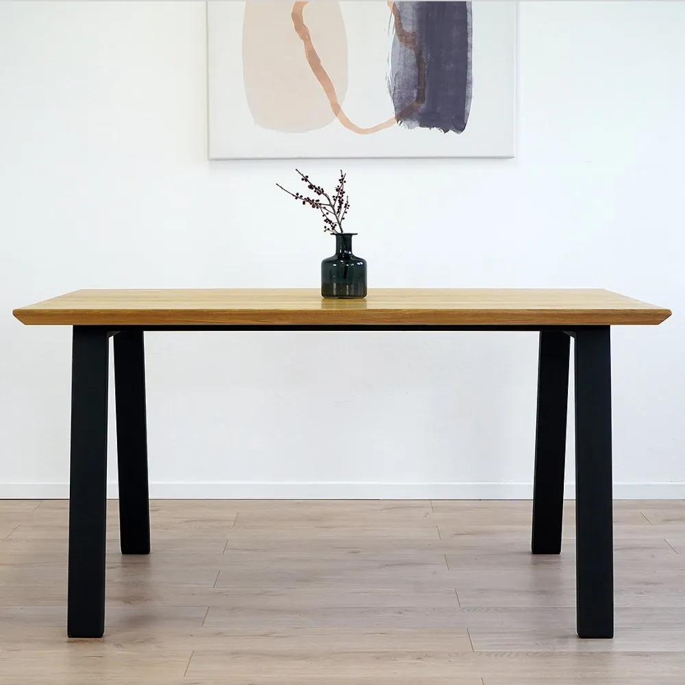 Jídelní stůl s masivní dubovou deskou Modena 2100 x 1000 mm