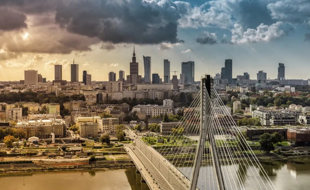 Fototapeta Panorama Varšavy Omyvatelný vlies 180x120