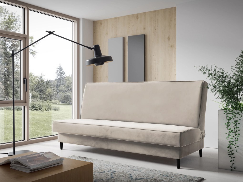 Eka Pohovka HELENA, 200 cm Výběr nohou: Černé, Barva látky: Světle hnědá (Fresh 03)