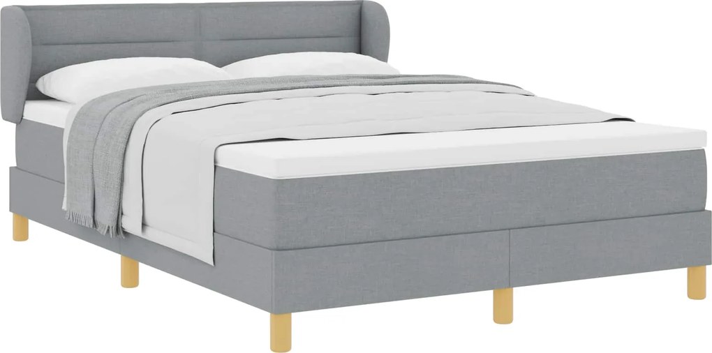 Postel s boxspringem s matrací Světle šedá 140 x 190 cm textil 3340143