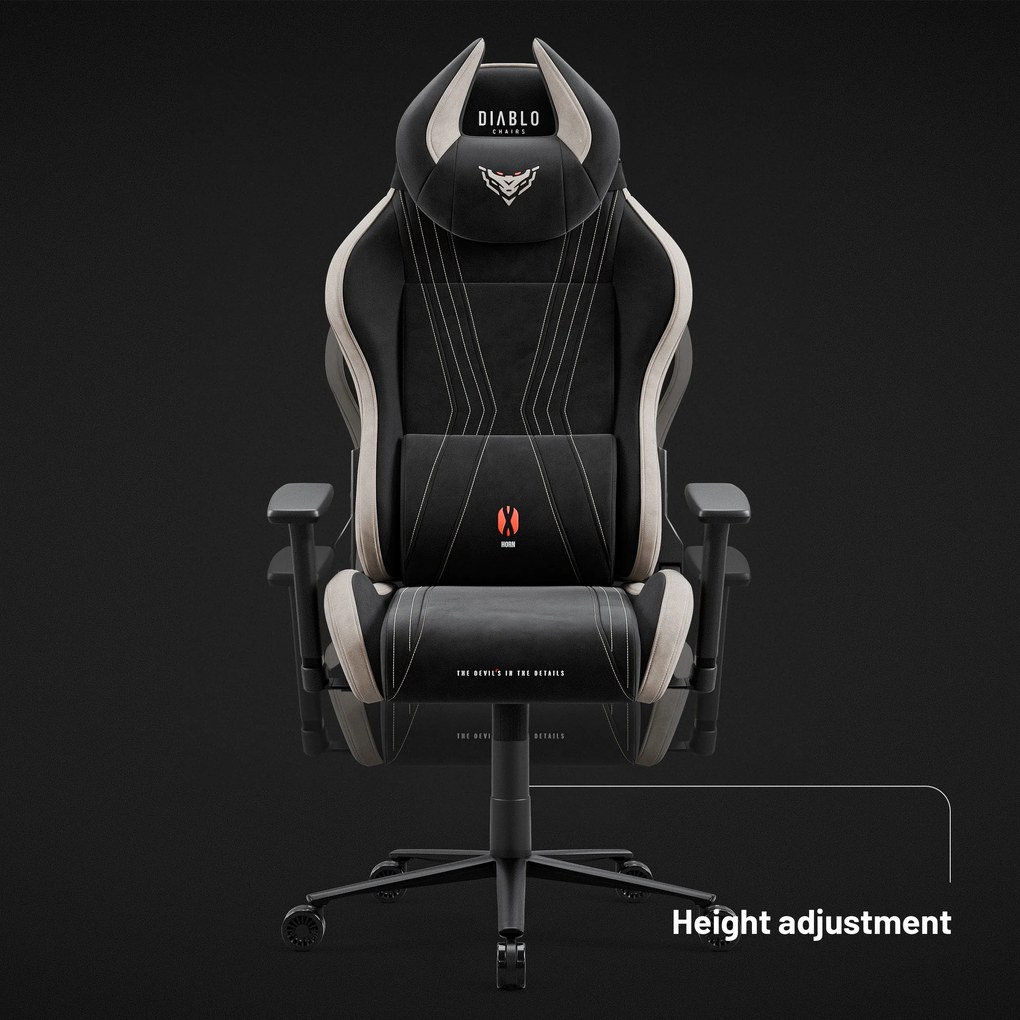 Herní křeslo z látky Normal Size, černý-béžový: Diablo X-Horn 2.0 Camel Black