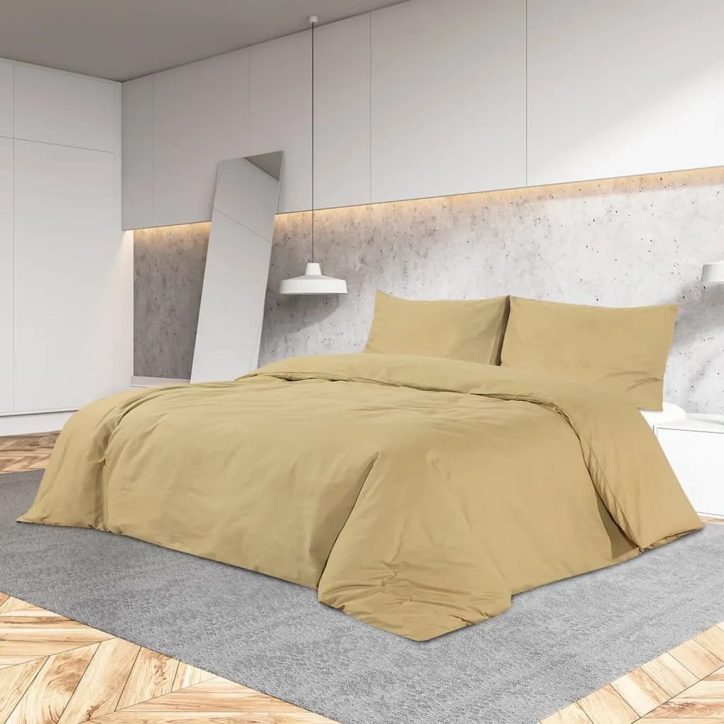 Sada ložního prádla taupe 220 x 240 cm lehké mikrovlákno 135987