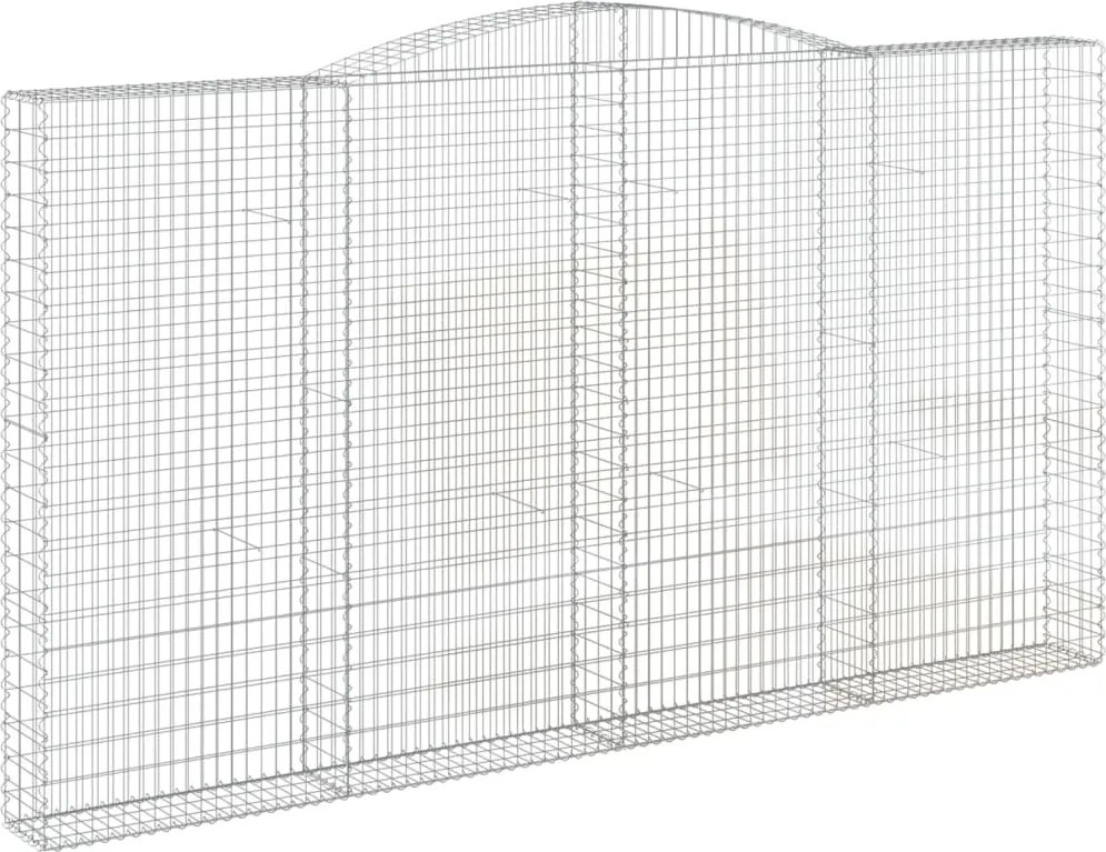 Klenuté gabionové koše 3 ks 400x30x220/240cm pozinkované železo 3146945