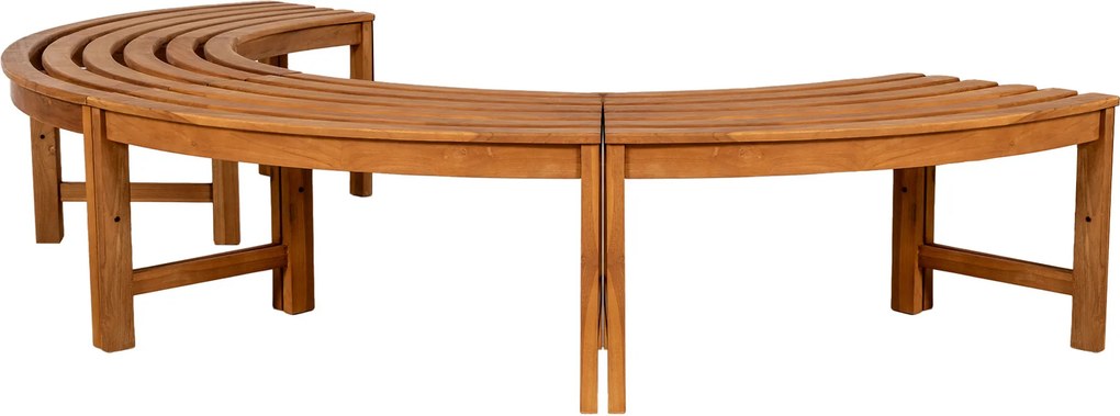 Lavice Male 250 cm půlkruhová bez opěradla - teak