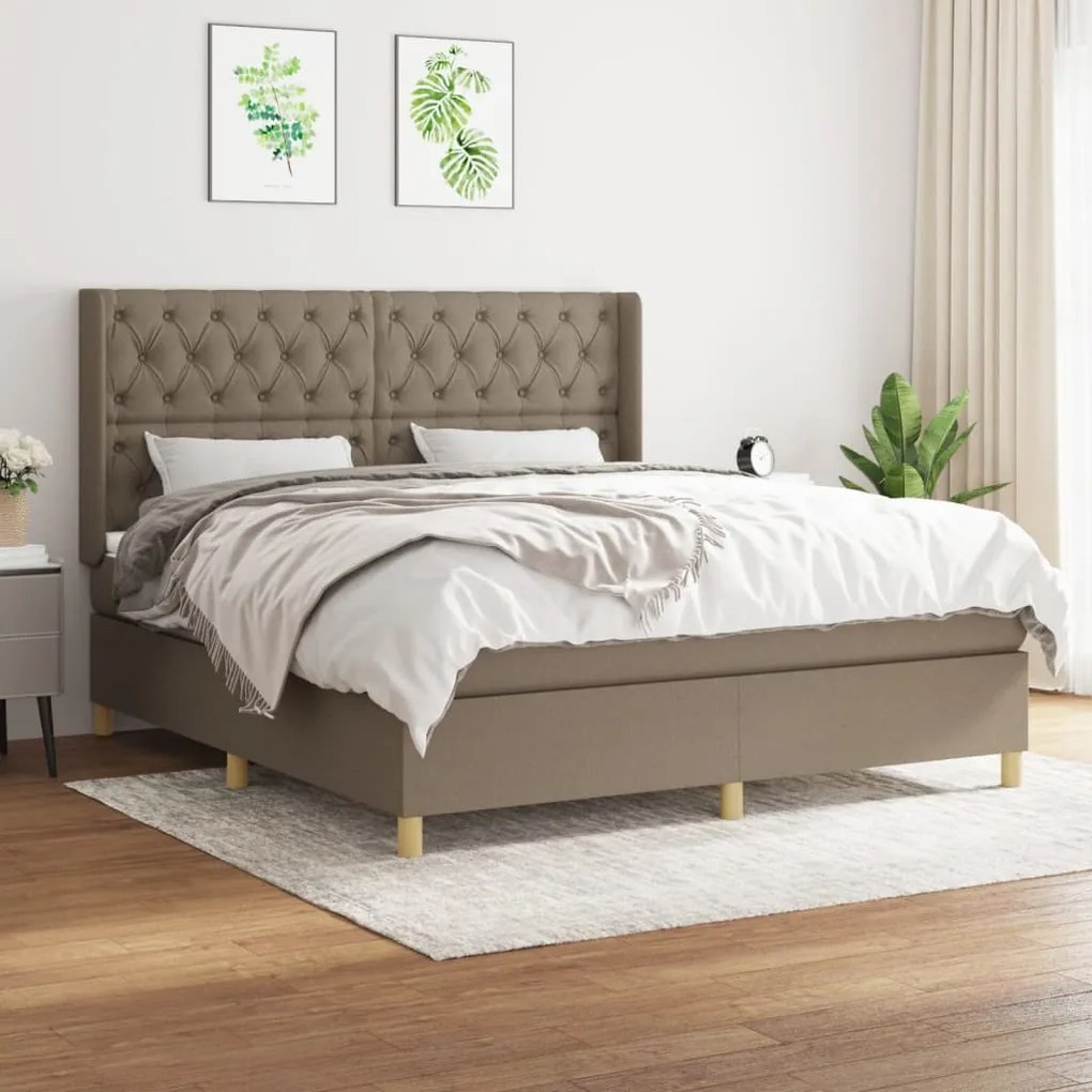 Box spring postel s matrací taupe 160x200 cm textil 3132245
