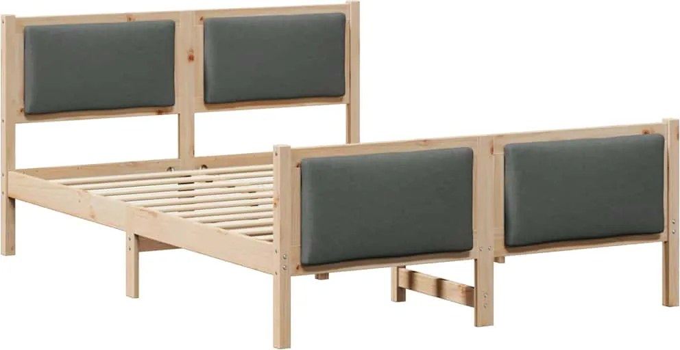 Rám postele s čelo Tmavě šedá 140 x 200 cm textil 3394264