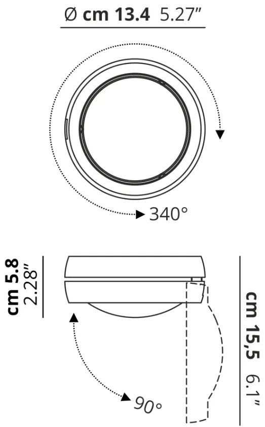 Lodes Nautilus, champagne svítidlo s reflektorem, 12W LED 2700K dim, prům. 13,4cm