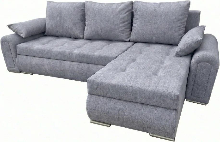 Rohová rozkládací sedací souprava do L AMBRA, 245 cm, s úložným prostorem Roh pohovky: Levý roh, Barva látky Monolith: Světle hnědá (Monolith 09)