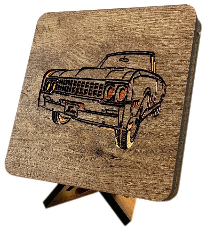 Li-Go "Veterán Buick" lampa 19x19cm provedení povrchu: jedle