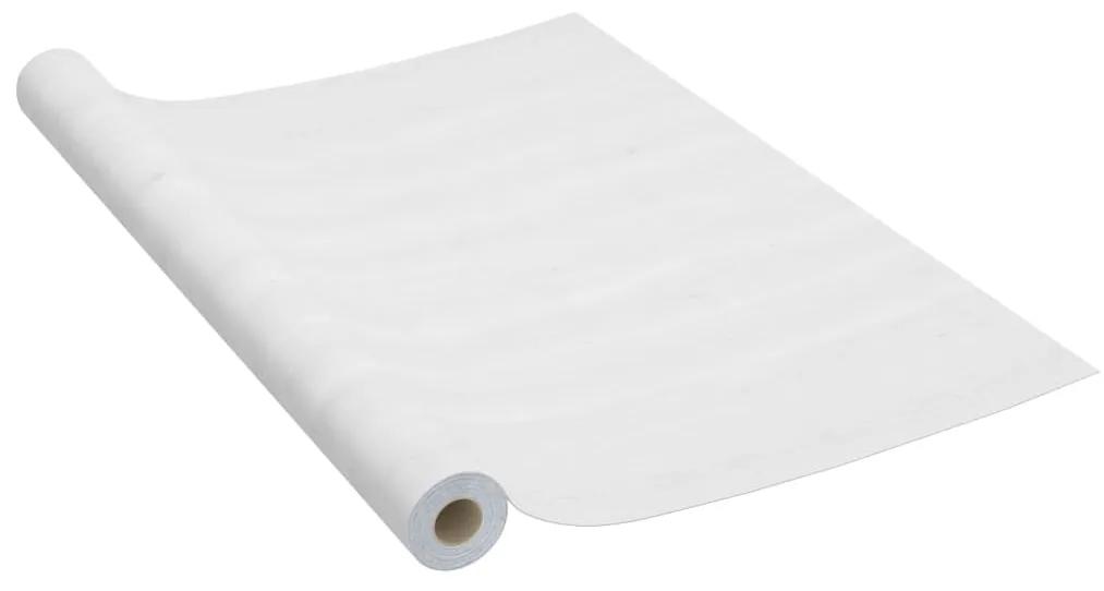 vidaXL Samolepící tapety na nábytek 2 ks bílé dřevo 500 x 90 cm PVC