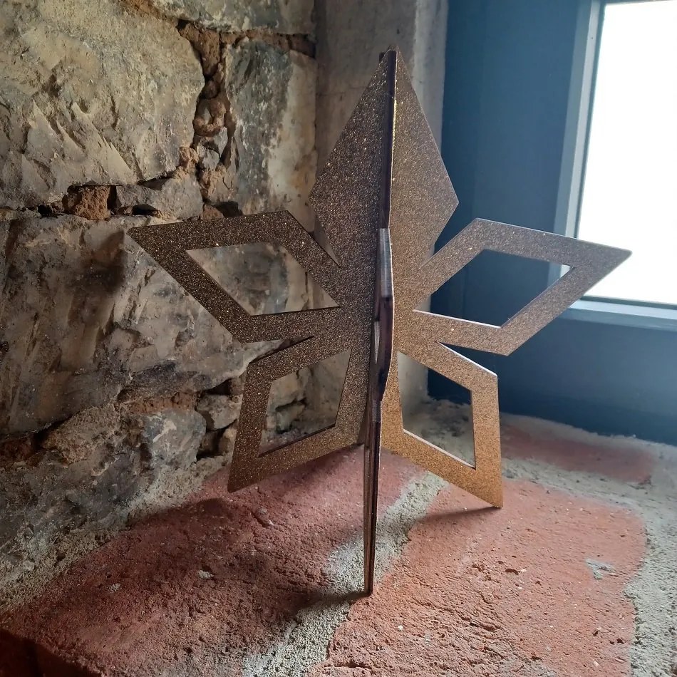 Vánoční ozdoba zlatá hvězda, 3D, 30 cm