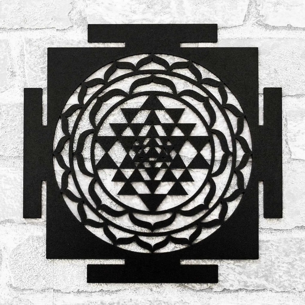 DUBLEZ | Dřevěná mandala na zeď - Symbol Sri Yantra | Obraz