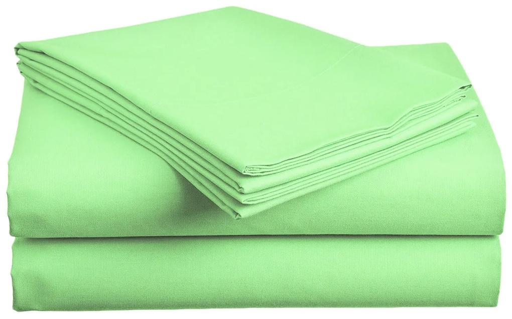 Bavlněné prostěradlo zelené 140x240 cm Rozměr: 140 x 240 cm, Gramáž (hustota vlákna): Standard (135 g/m2)