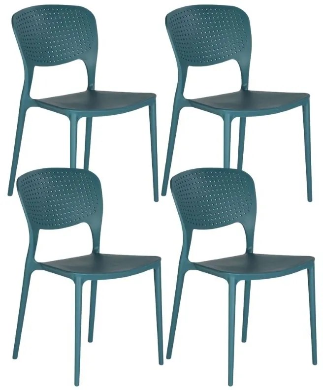 B2B Partner Plastová jídelní židle EASY, modrá, 4 ks