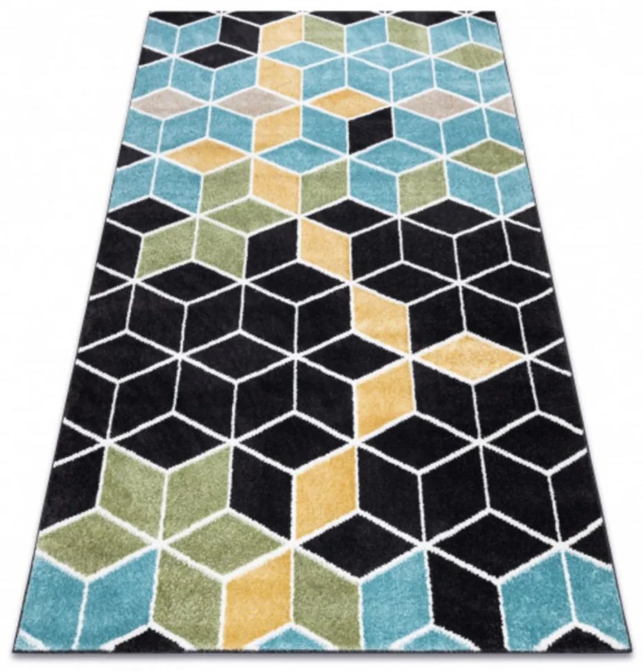 Kusový koberec 3D Kostky modrý 160x220cm
