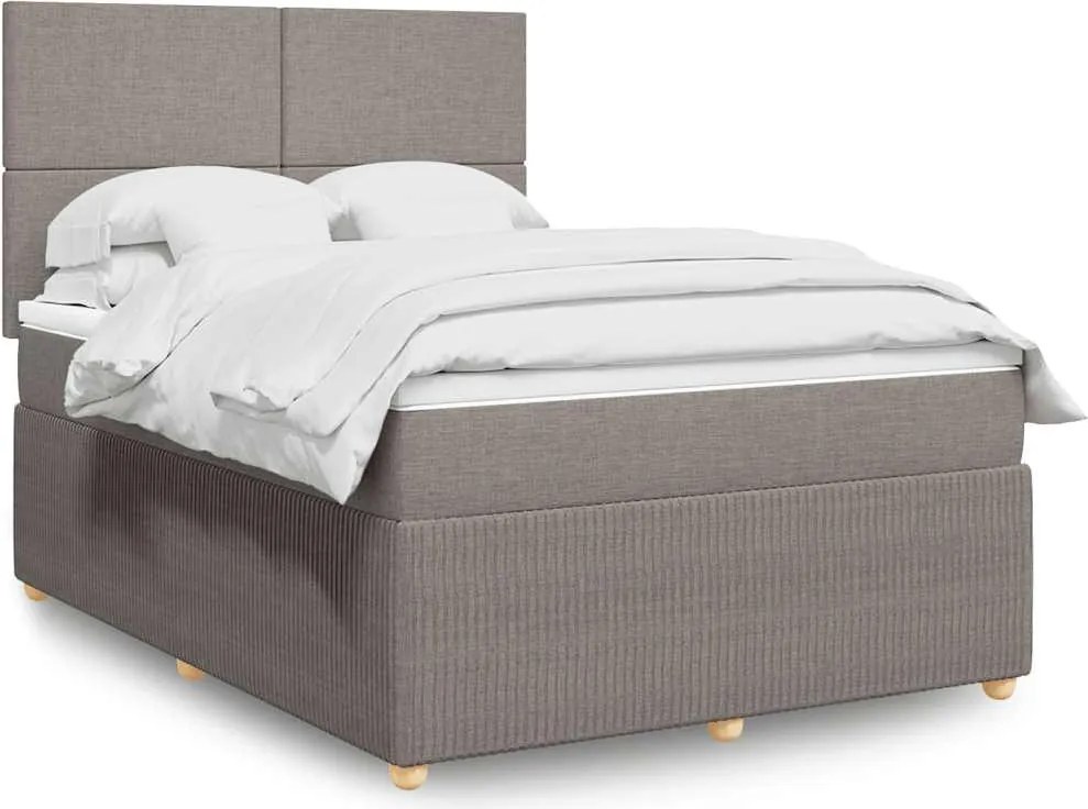 Box spring postel s matrací taupe 140x200 cm textil 3292076