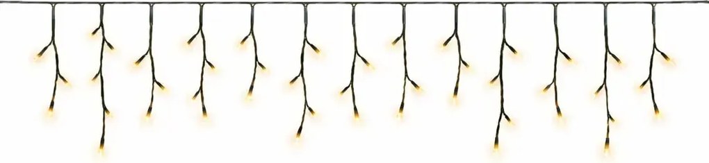 Hobby Line venkovní LED rampouchy, světelné, 200 × 50 cm, teple bílá, 40 diod, tmavě zelený kabel, IP44, prodlužovací