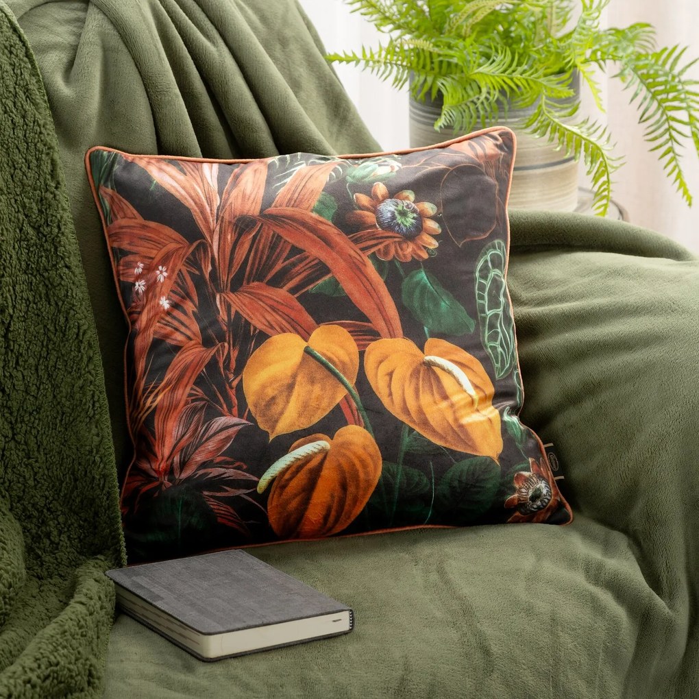 DEKORAČNÍ POVLAK NA POLŠTÁŘ VELVET104 45X45 CM KVĚTY