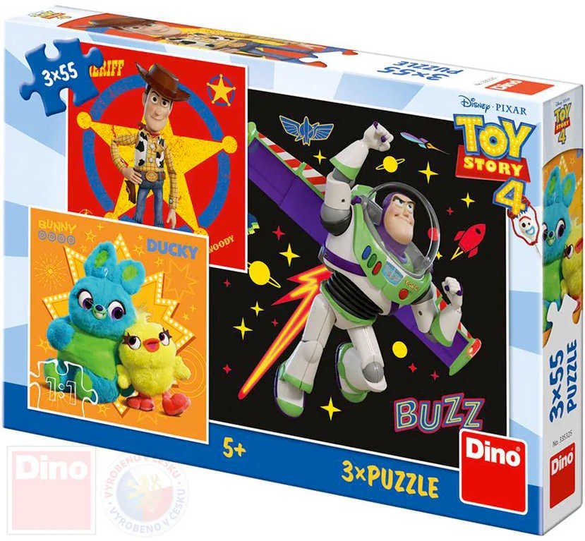 DINO Puzzle Toy Story (Příběh hraček) 18x18cm skládačka 3x55 dílků dn335325