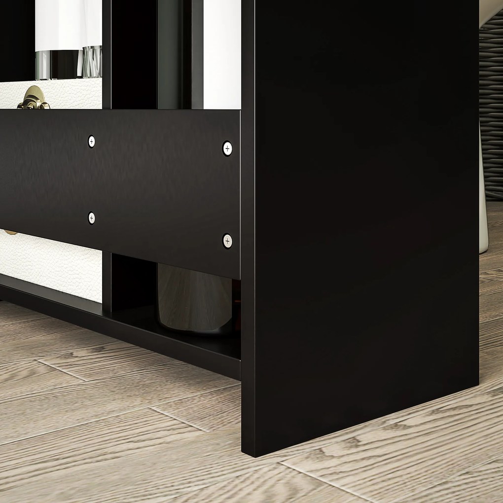HOMCOM WC nábytek s úložným prostorem na toaletní papír - organizér se 2 šuplíky z MDF - 17 x 48 x 58 cm