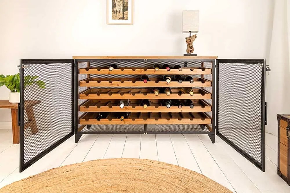 Designová vitrína na víno Winebar 127 cm jedle