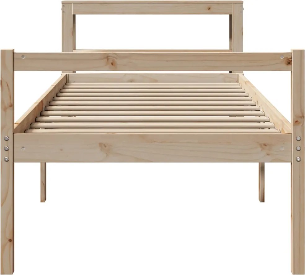 Postel s čelem pro seniory 75 x 190 cm masivní borovice 3305849