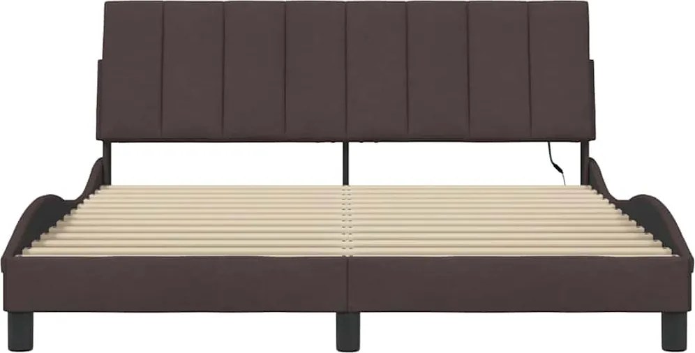 Rám postele bez matrace Hanko tmavě hnědý 160 x 200 cm textil 3310471