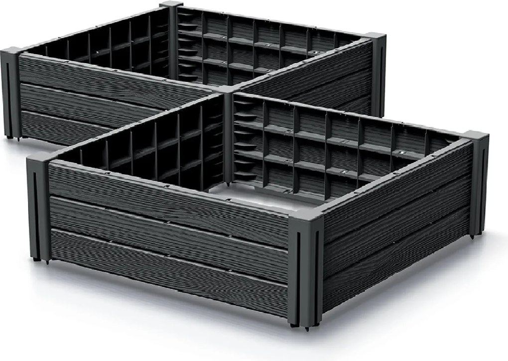 PROSPERPLAST Vyvýšený záhon 2 ks BASE PLANT 75,6 cm, antracit