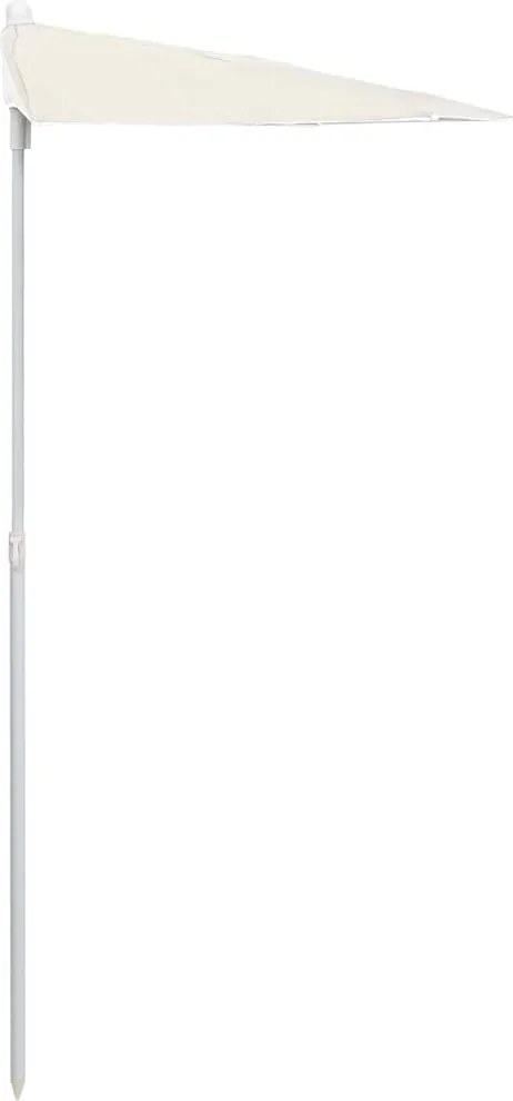 Zahradní půlkruhový slunečník s tyčí 180 x 90 cm pískový 315559