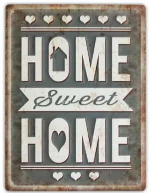 Plechová nástěnná cedule Home 30×40 cm