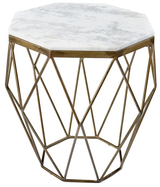 Massive home | Odkládací stolek DIAMOND NOBLES 50 CM bílý mramor