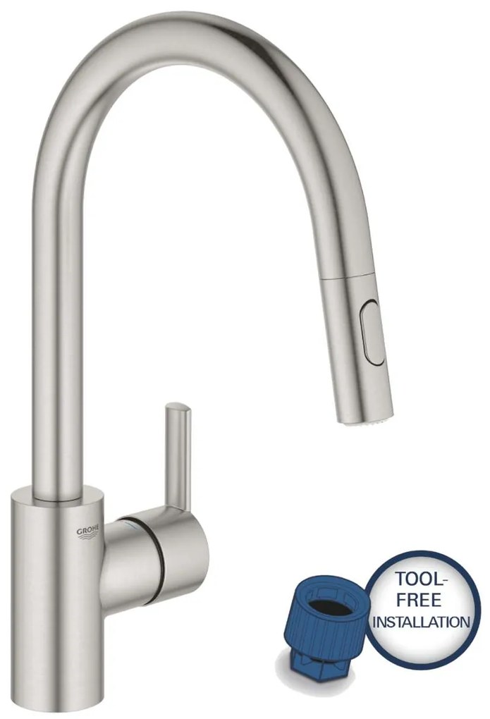 Grohe Feel - Dřezová baterie s výsuvnou sprškou, supersteel 31486DC1