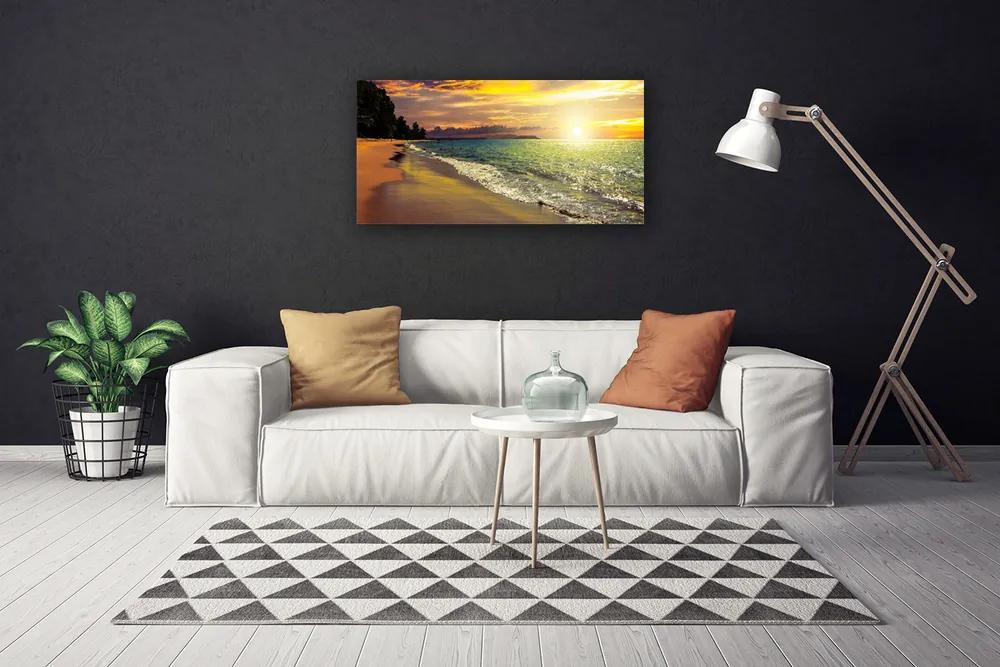 Obraz na plátně Slunce Pláž Moře Krajina 125x50 cm