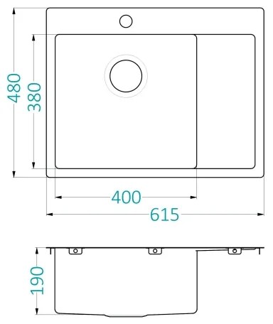 ALVEUS 1124383 - Kuchyňský dřez QUARTO 61,5x48 cm satin