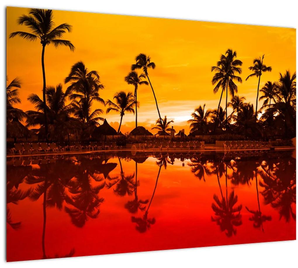 Obraz - Západ slunce nad resortem (70x50 cm)