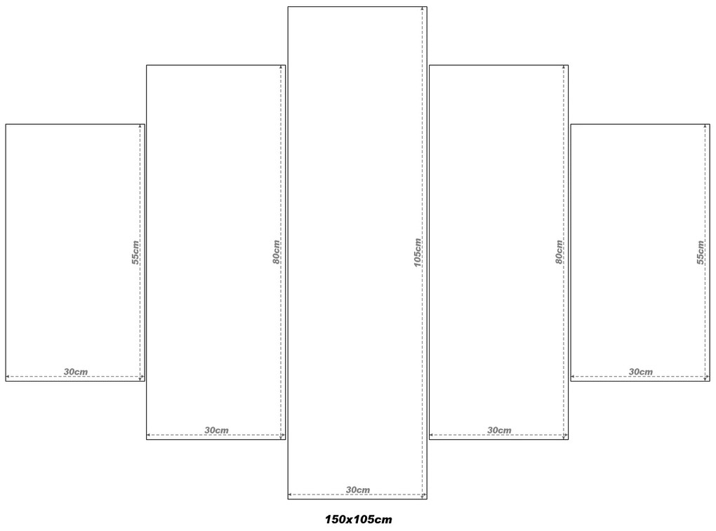 Gario Obraz s hodinami Krásné tyrkysové pampelišky - 5 dílný Rozměry: 150 x 70 cm