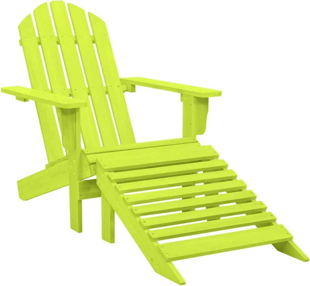 Zahradní židle Adirondack s podnožkou masivní jedle zelená 315866