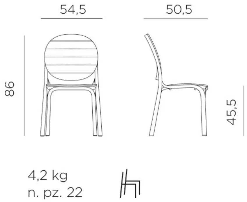 Nardi Hnědo-bílá plastová zahradní židle Erica