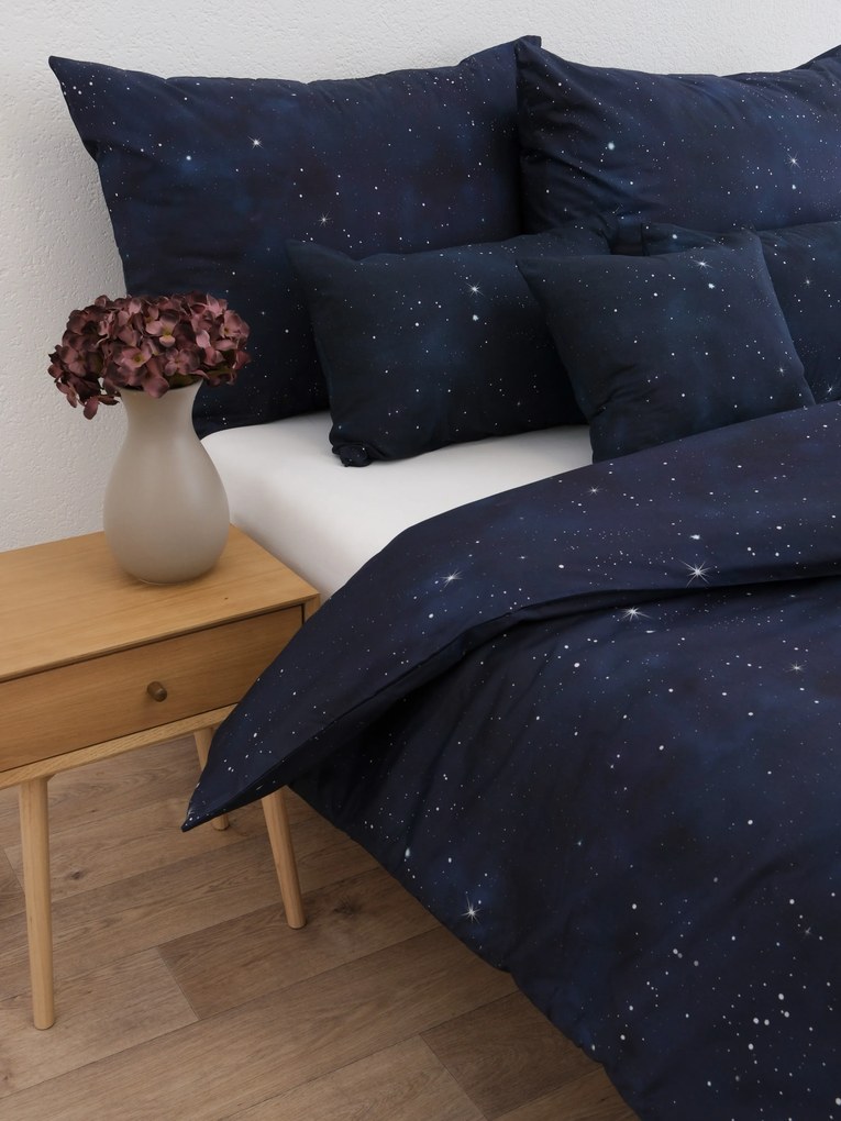 MK Lůžkoviny Francouzské bavlněné povlečení Renforcé - Hvězdná obloha 220 × 200 cm, 2ks 70 x 90 cm
