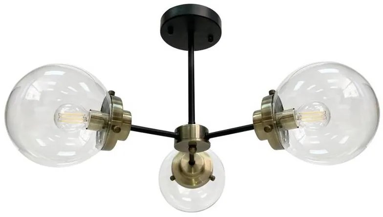 Černo-patinové stropní svítidlo Lens pro žárovku 3x E14  - Candellux