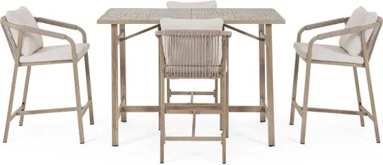 BIZZOTTO Zahradní barový set židlí a stolu KALIMERA světlý 8051836779013