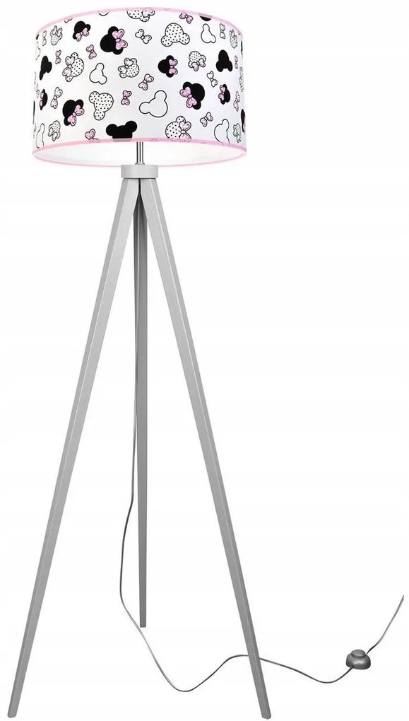 Dětská stojací lampa Minnie, 1x textilní stínítko, (výběr ze 2 barev konstrukce)