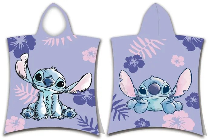 Jerry Fabrics Plážová osuška pončo Lilo a Stitch 50x115 cm