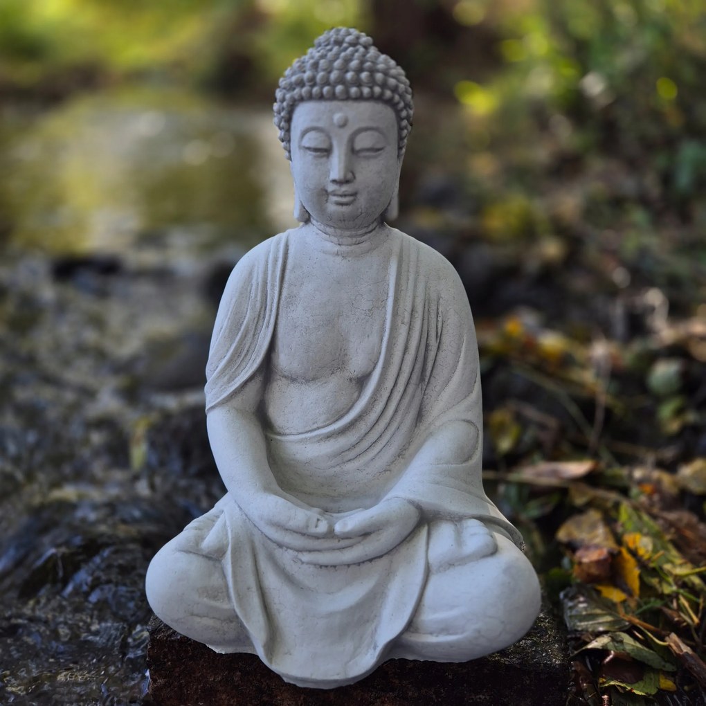 Betonová Zahradní Figura Velký Buddha Sedící dekorace z betonu 12 kg 38 Cm
