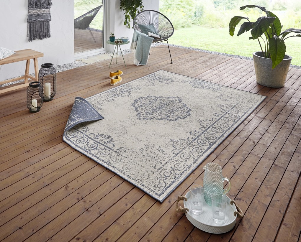 NORTHRUGS - Hanse Home koberce Kusový koberec Twin Supreme 103871 Cebu Blue/Cream – na ven i na doma - 240x340 cm