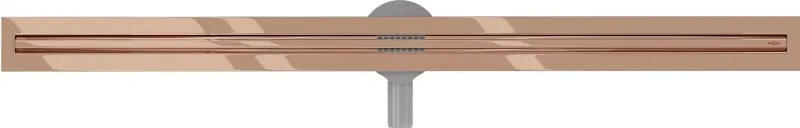 Mexen Flat 360° Slim otočný liniový odtok 110 cm, růžové zlato - 1641110