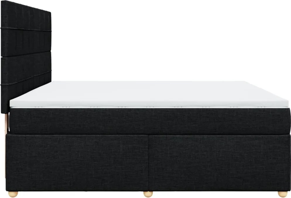 Box spring postel s matrací černá 180x200 cm textil 3293661