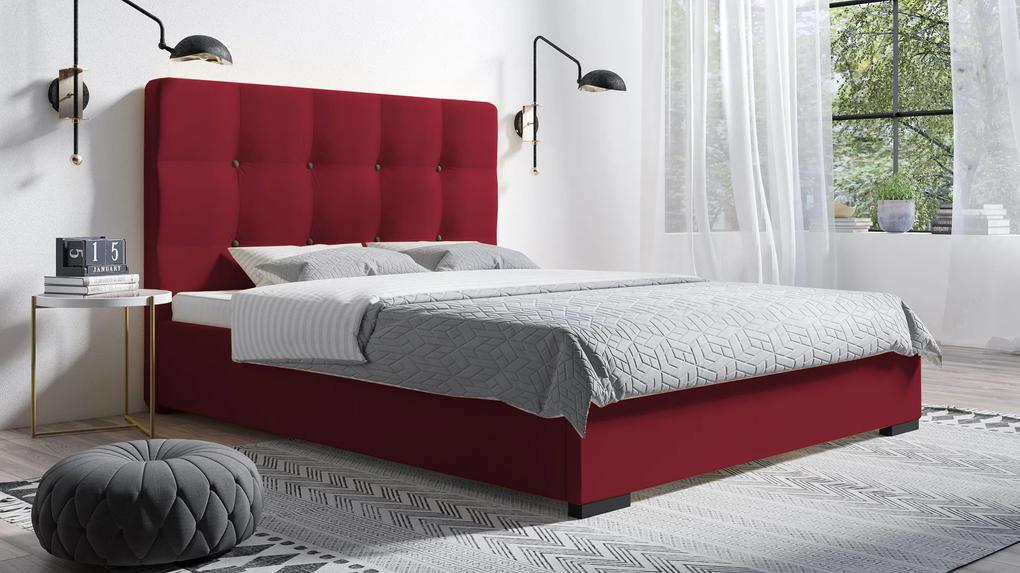 Eka Čalouněná postel Kanary - Kronos 120x200 cm Barva látky: Starorůžová (29), Úložný prostor: S dřevěným rámem úložného prostoru