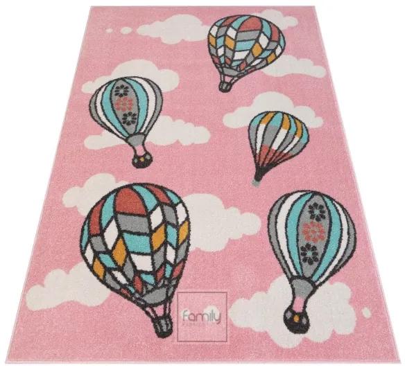 Dětský koberec s balony v pastelové růžové barvě Šířka: 120 cm | Délka: 160 cm